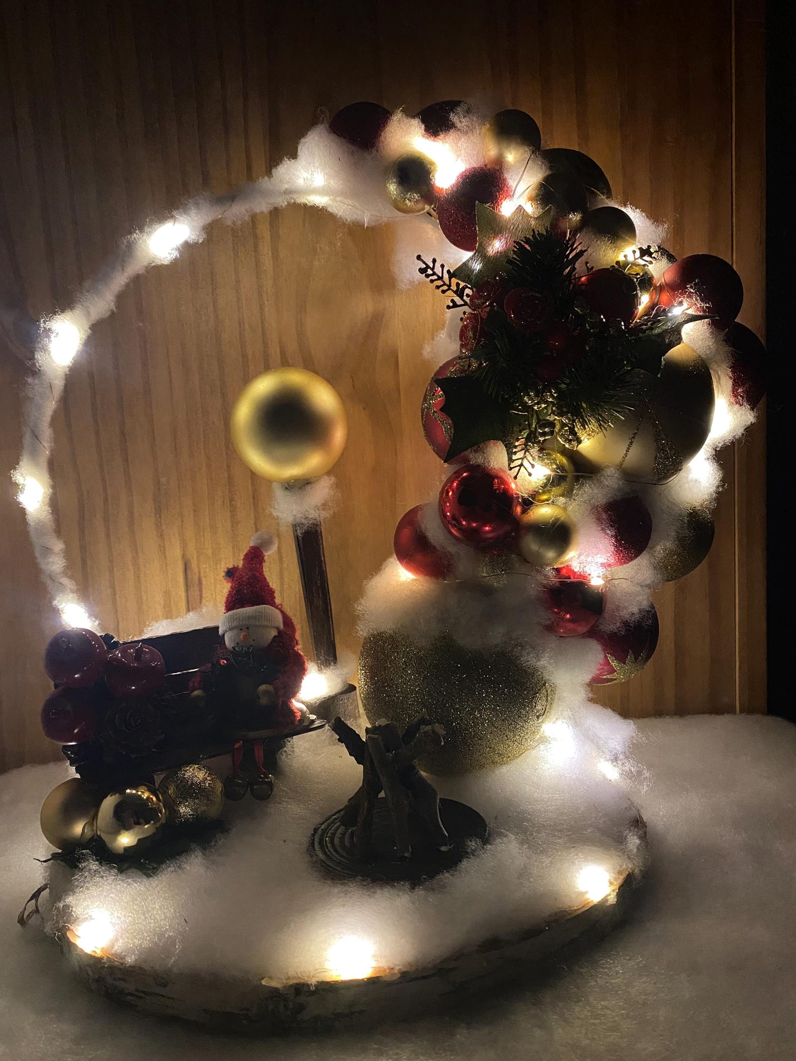 Christmas Bauble Table Centrepiece Light up Bauble Hula Hoop Ring With ...