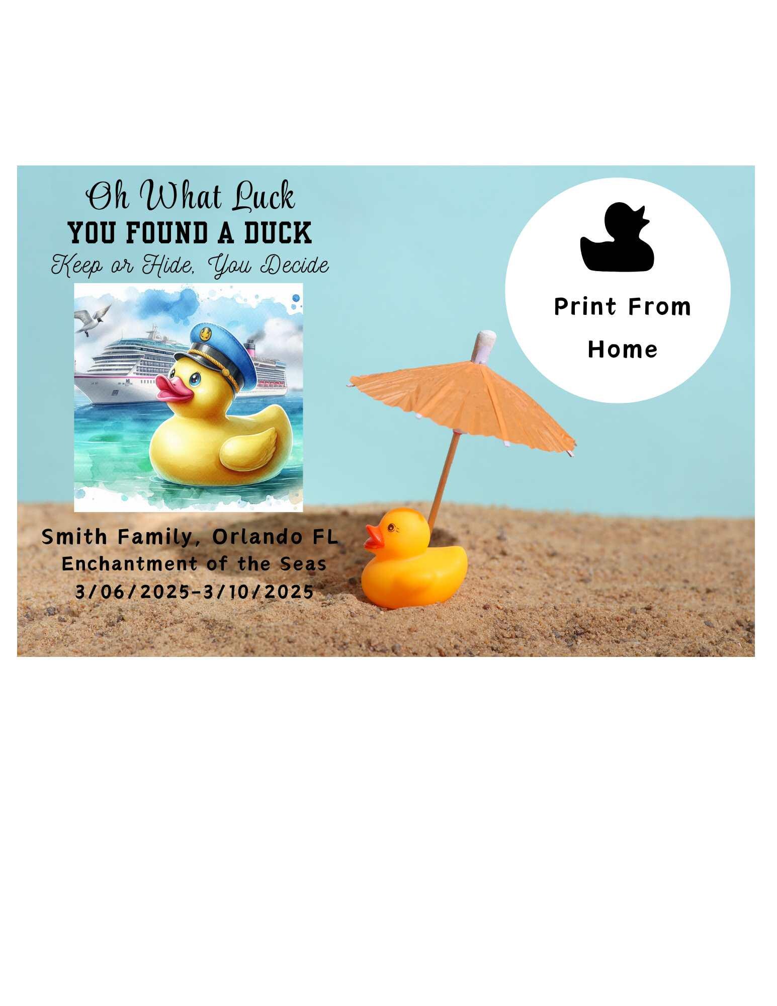 Editable Cruising Duck Tag Template | Canva Editable Cruise Duck PDF ...