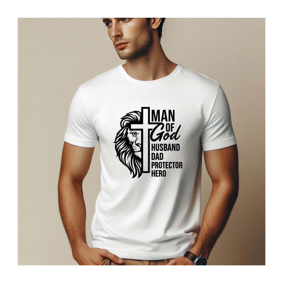 Man of God PNG & SVG – Lion and Cross Christian Dad Design for ...
