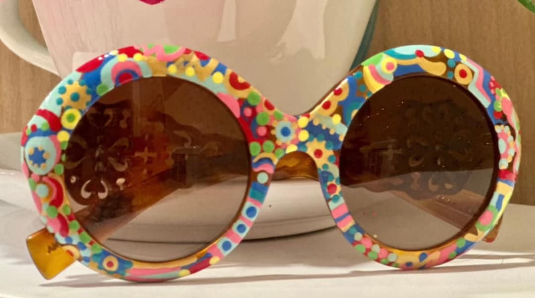 Oversize Hand Painted Sunglasses - Etsy