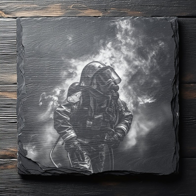 Firefighter Fireman Rescuer Responder Laser Engraving File Slate PNG ...