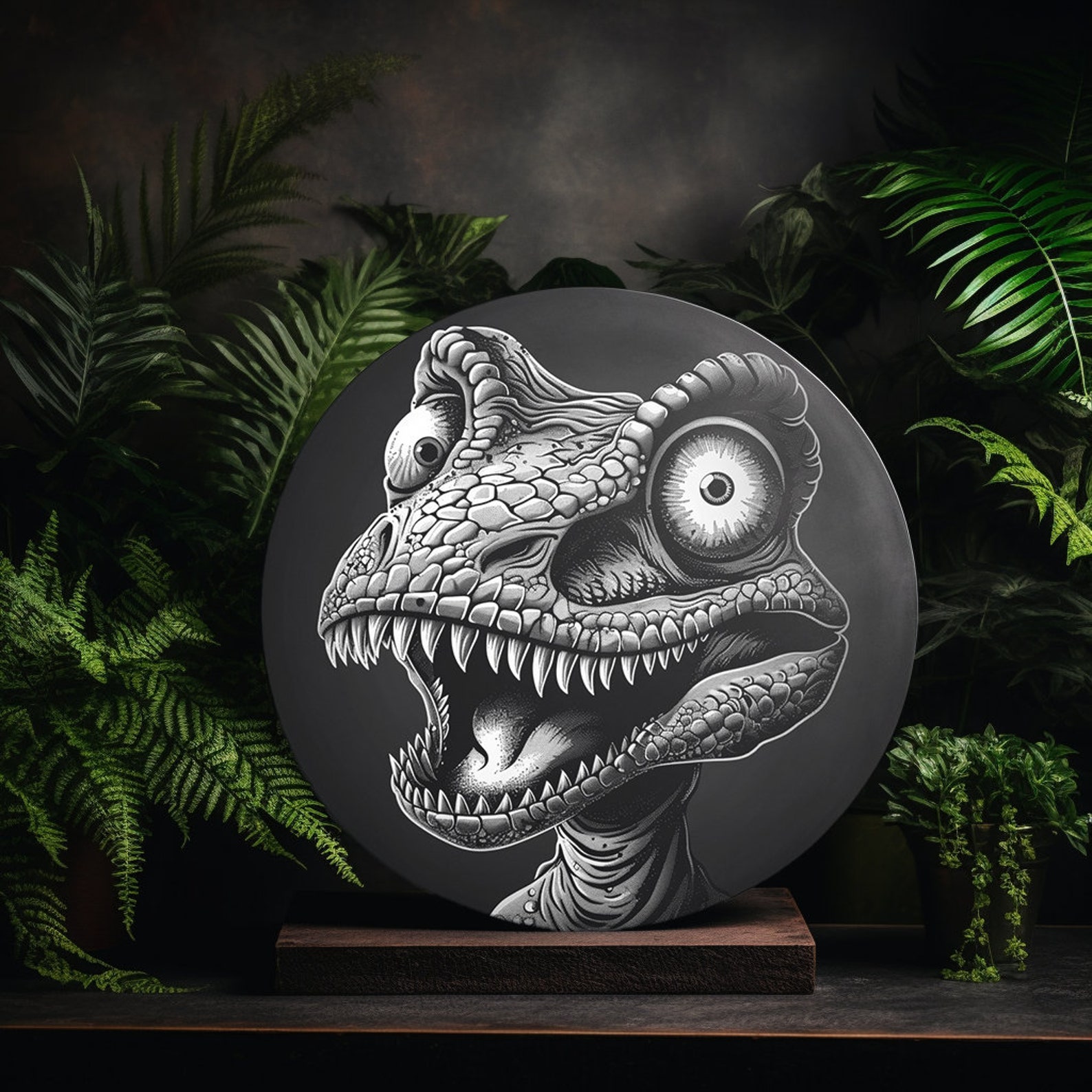 T Rex Dinosaur Jurassic Trex T-rex Laser Engraving File Slate PNG ...