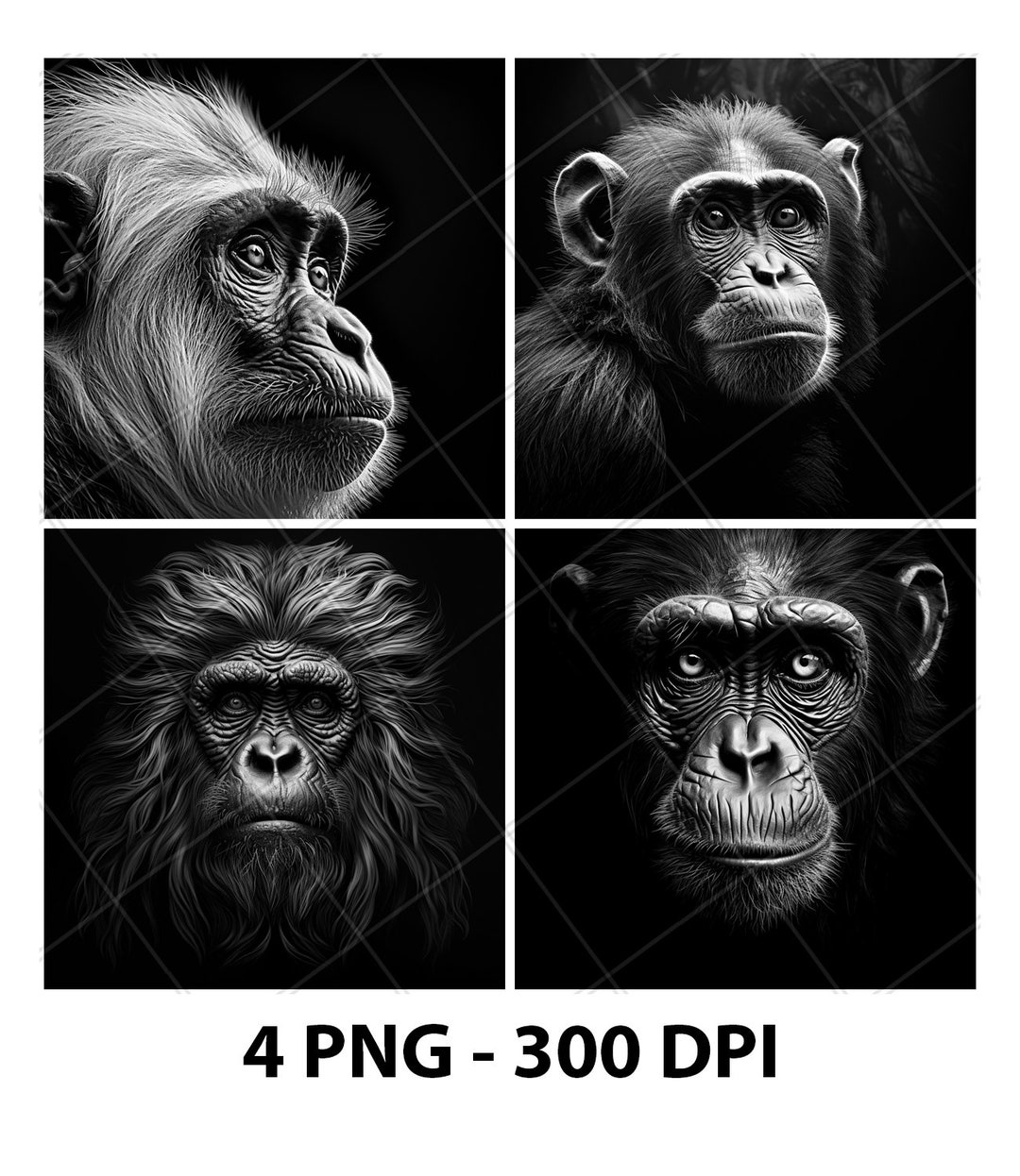 Monkey Ape Gorilla Chimp Orangutan Slate Engraving File Wood Engrave ...
