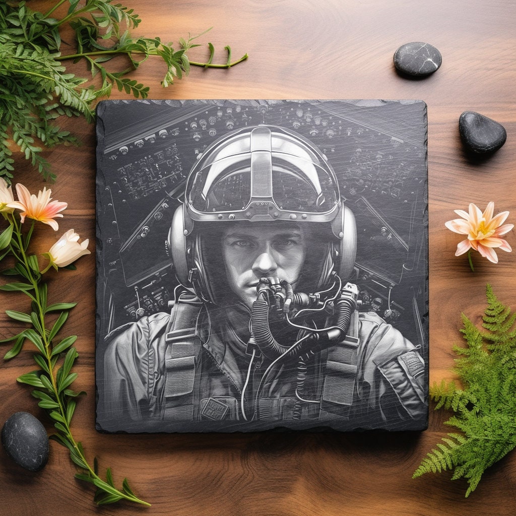 Pilot War Plane Fighter Jet Air Slate Engraving File Laser Engraved PNG ...