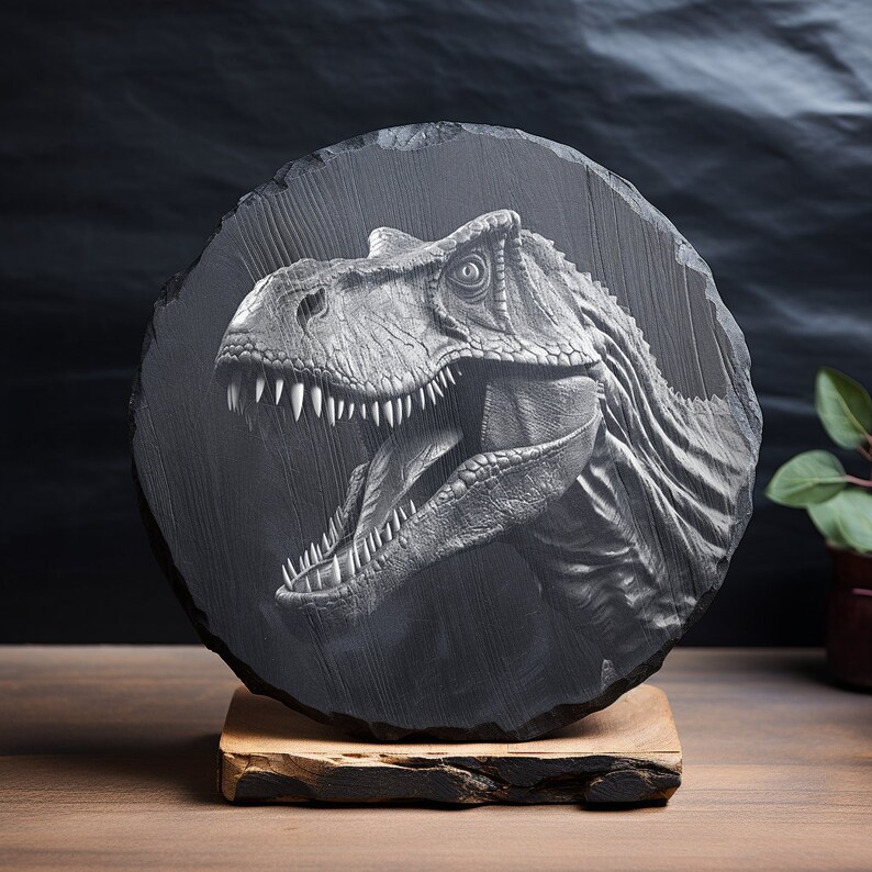 Dinosaur Jurassic Trex T Rex T-rex Laser Engraving File Slate PNG ...