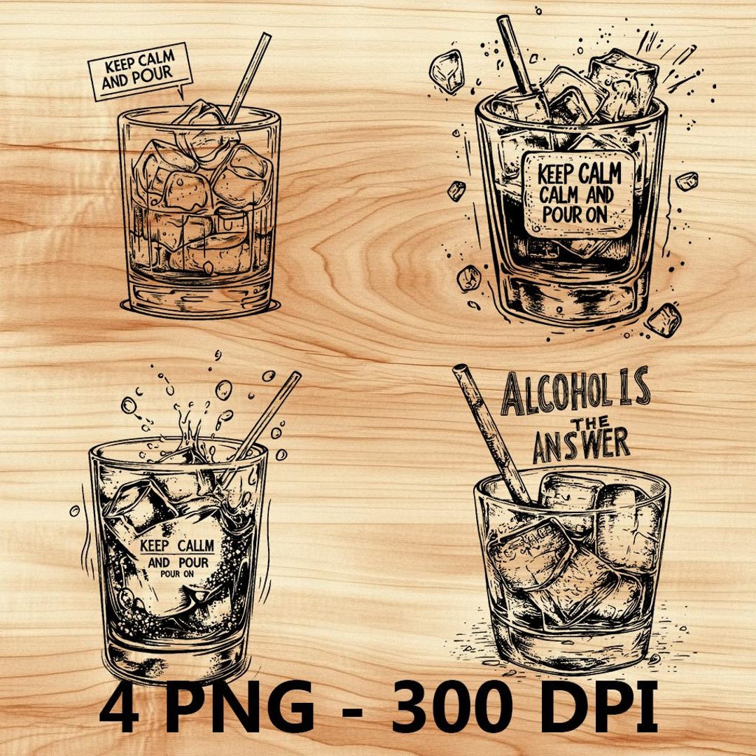 Alcohol Liquor Quotes Whisky Rum Laser File Wood Engraving PNG Kitchen ...