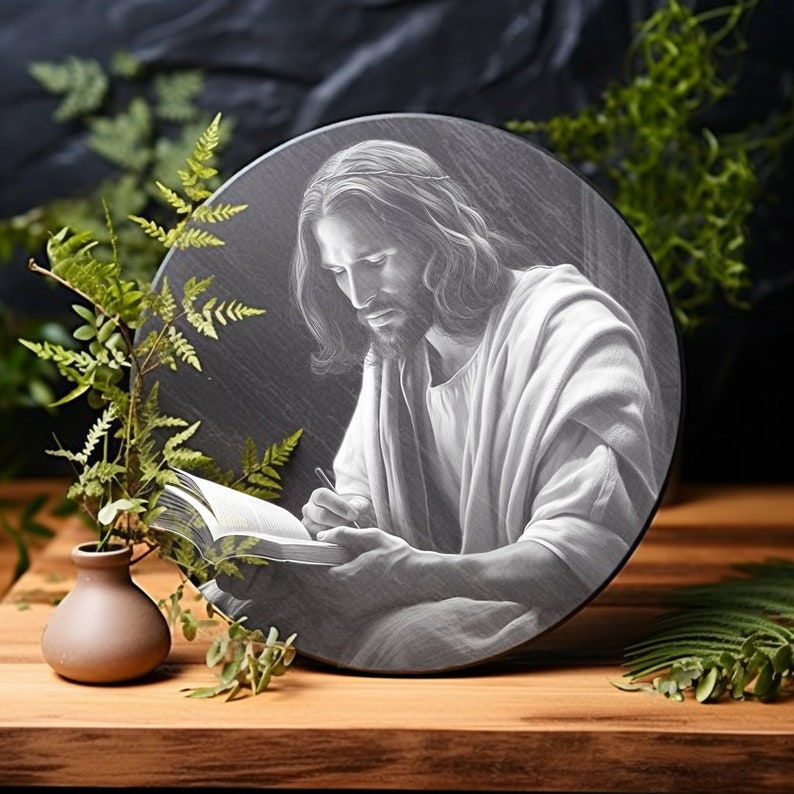 Jesus Christ Read Bible Lord God Catholic Laser Engraving File Slate ...