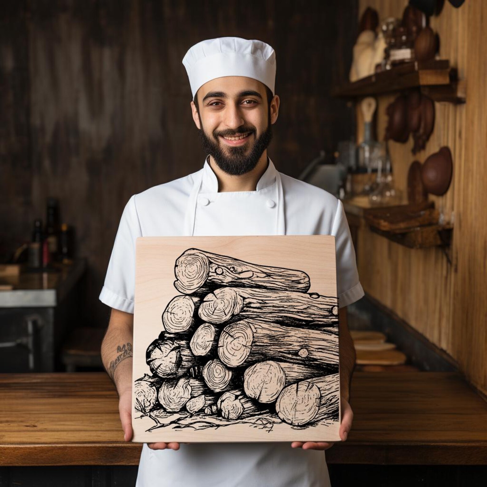 Firewood Timber Logs Tree Chops Laser File Wood Engraving PNG Kitchen ...