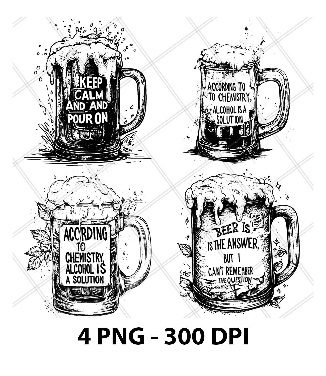 Alcohol Liquor Beer Quotes Mug Laser File Wood Engraving PNG Kitchen ...