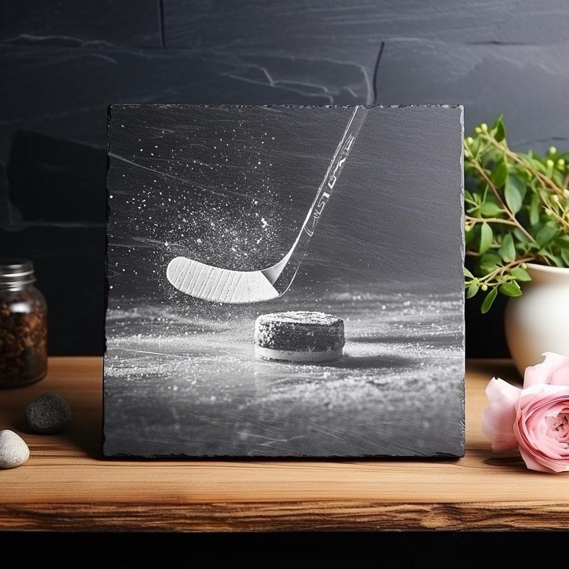 Ice Field Hockey Puck Stick Sports Slate Engraving File Wood Engrave ...