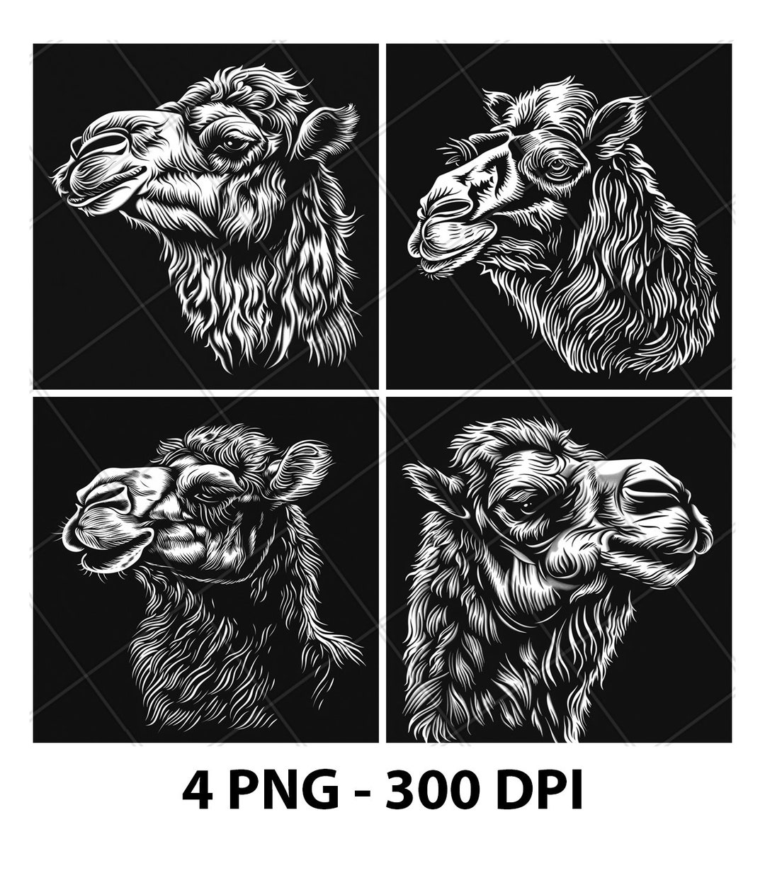 Camel Head Face Desert Animal Laser Engraving File Slate PNG Coaster ...