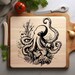 Giant Octopus Underwater Sea Squid Laser Engraving File Slate PNG ...