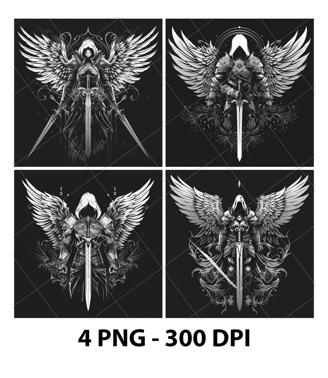 Angel Assassin Sword Killer Laser Engraving File Slate PNG Coaster ...