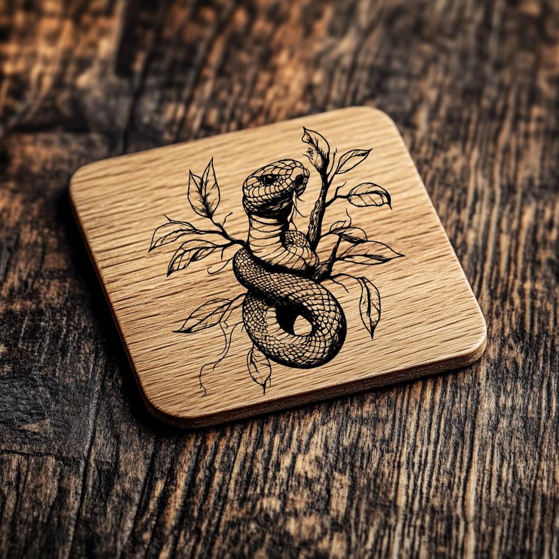 Tree Viper Snake Serpent Venomous Laser File Wood Engraving PNG Kitchen ...
