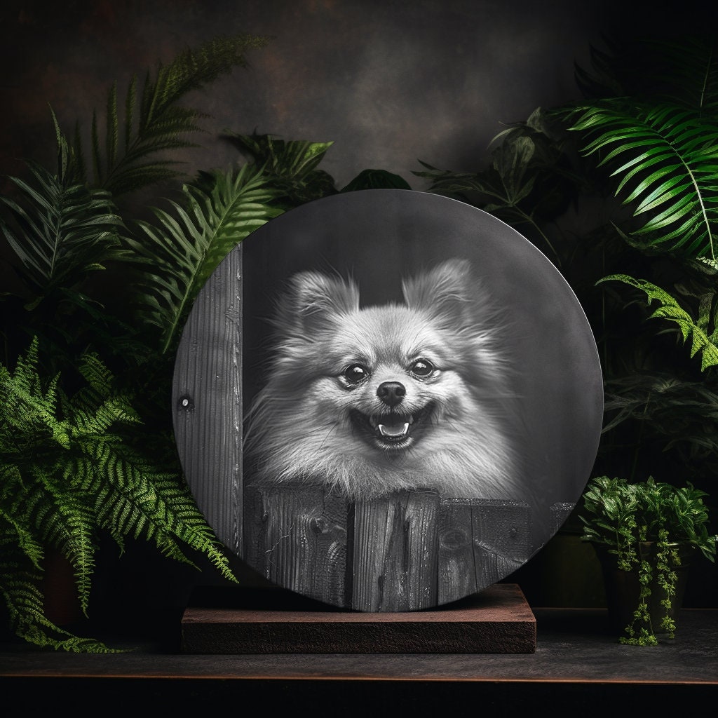 Pomeranian Dog Breed Portrait 2D Laser Engraving File Slate PNG Coaster ...