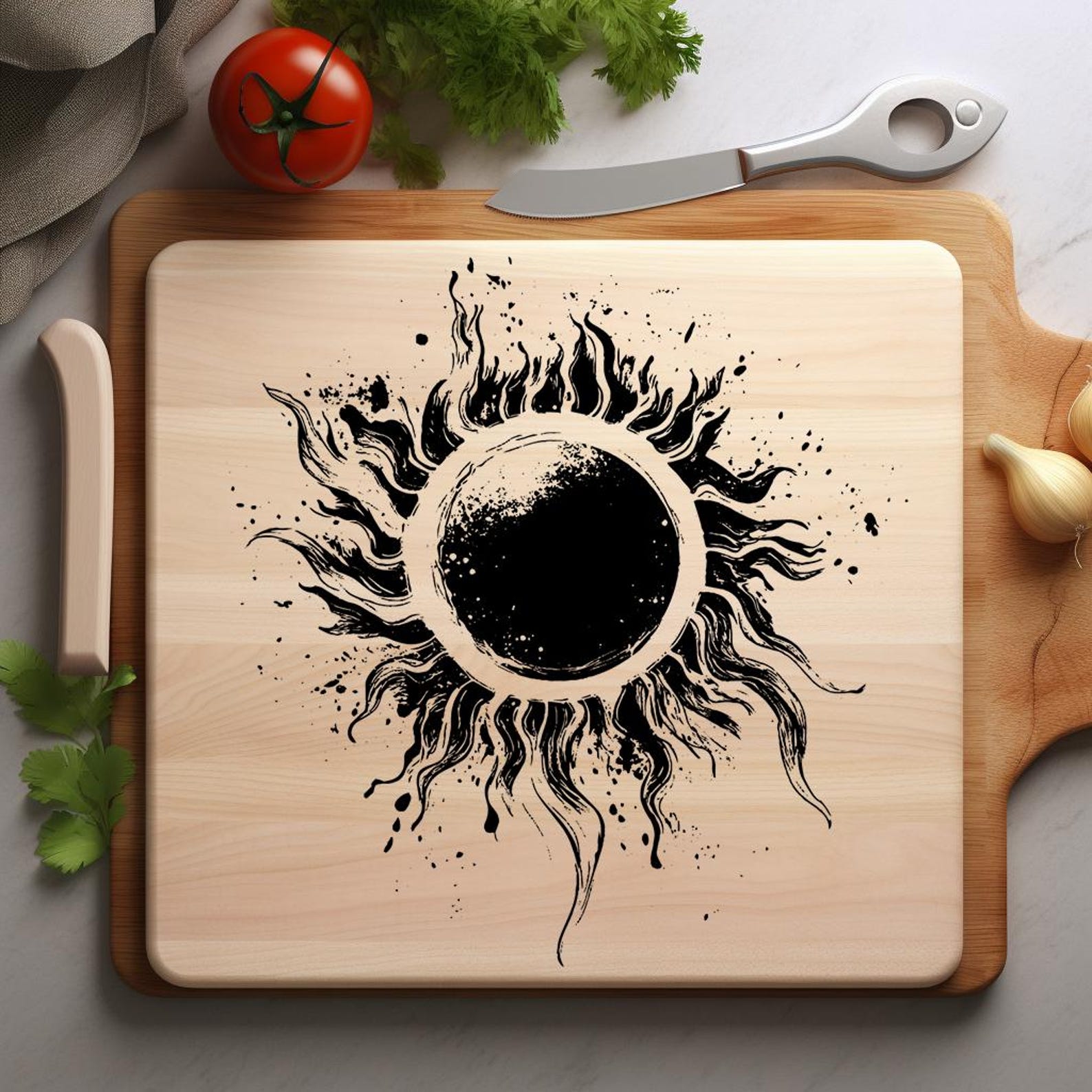 Ancient Sun Solar Flare Star Light Laser Engraving File Slate PNG ...