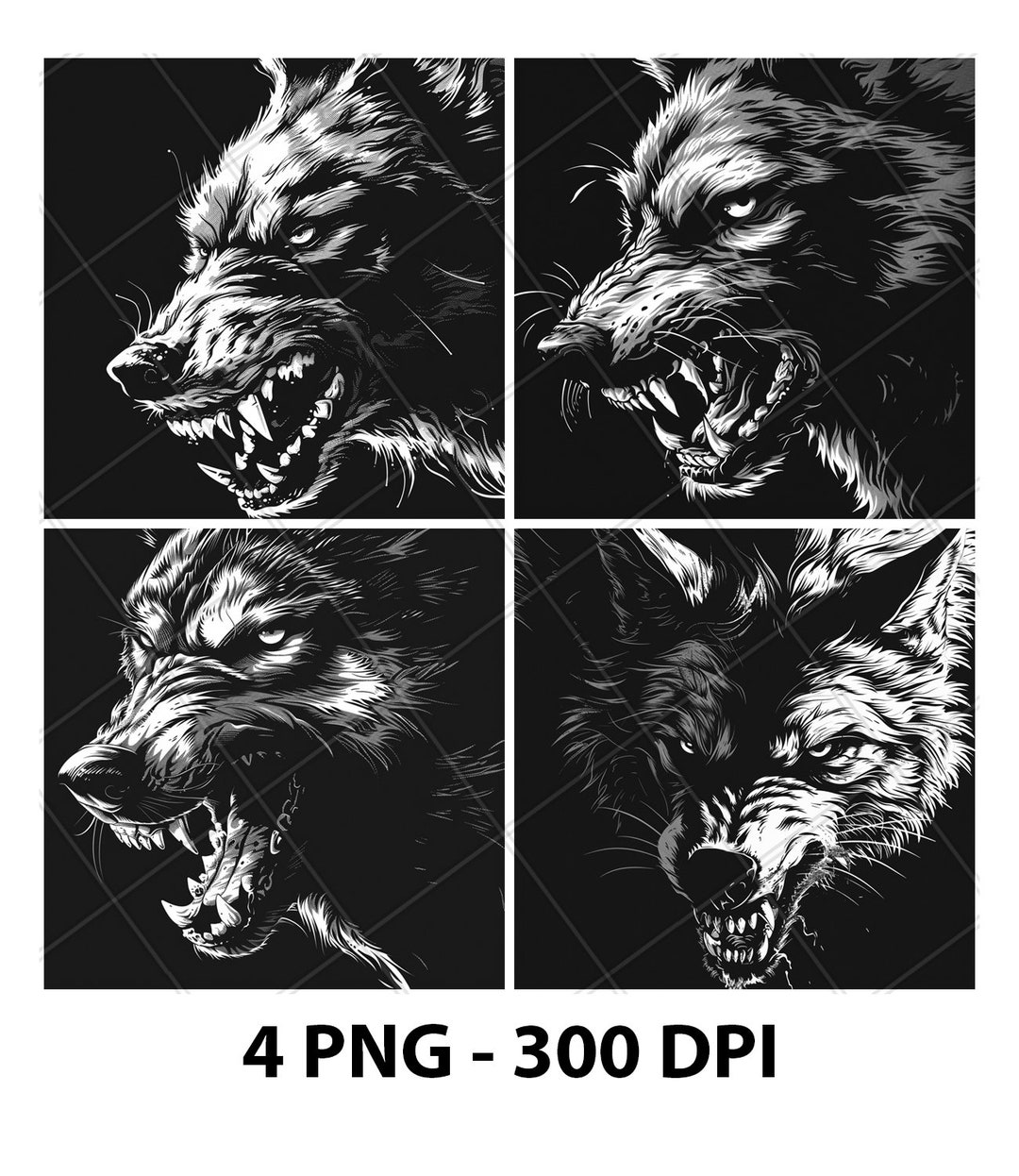 Dire Wolf Timber Wolf Gray Wolf Slate Engraving File Laser Engraved PNG ...