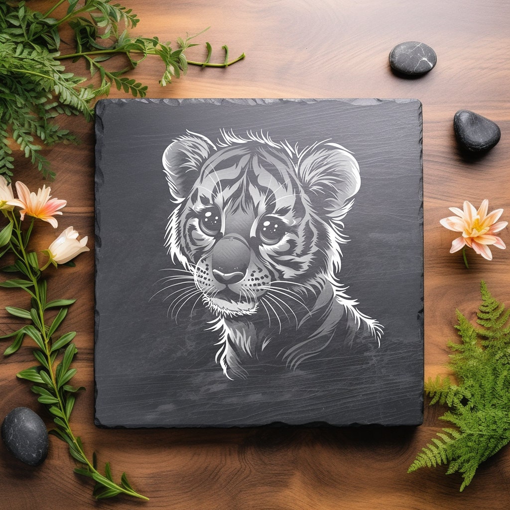 Laser PNG File Slate Engraving Coaster Etch Xtool Wood Burn Black White Cnc,glowforge,lightburn ...