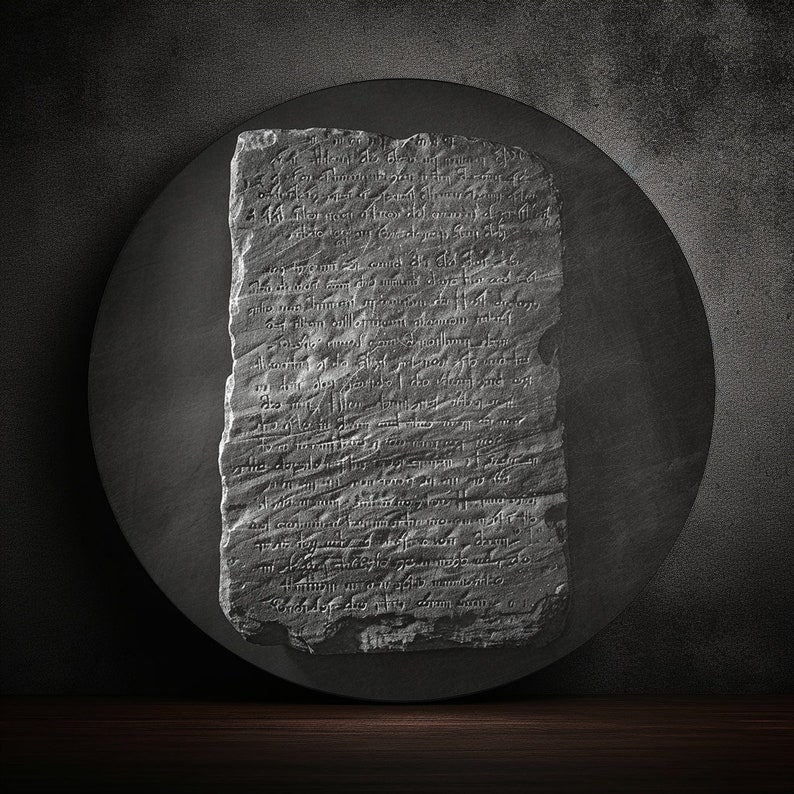 Commandments Stone Tablet Writing Laser Engraving File Slate PNG ...