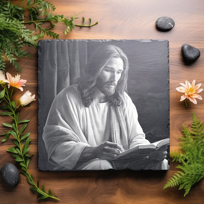 Jesus Christ Read Bible Lord God Catholic Laser Engraving File Slate ...
