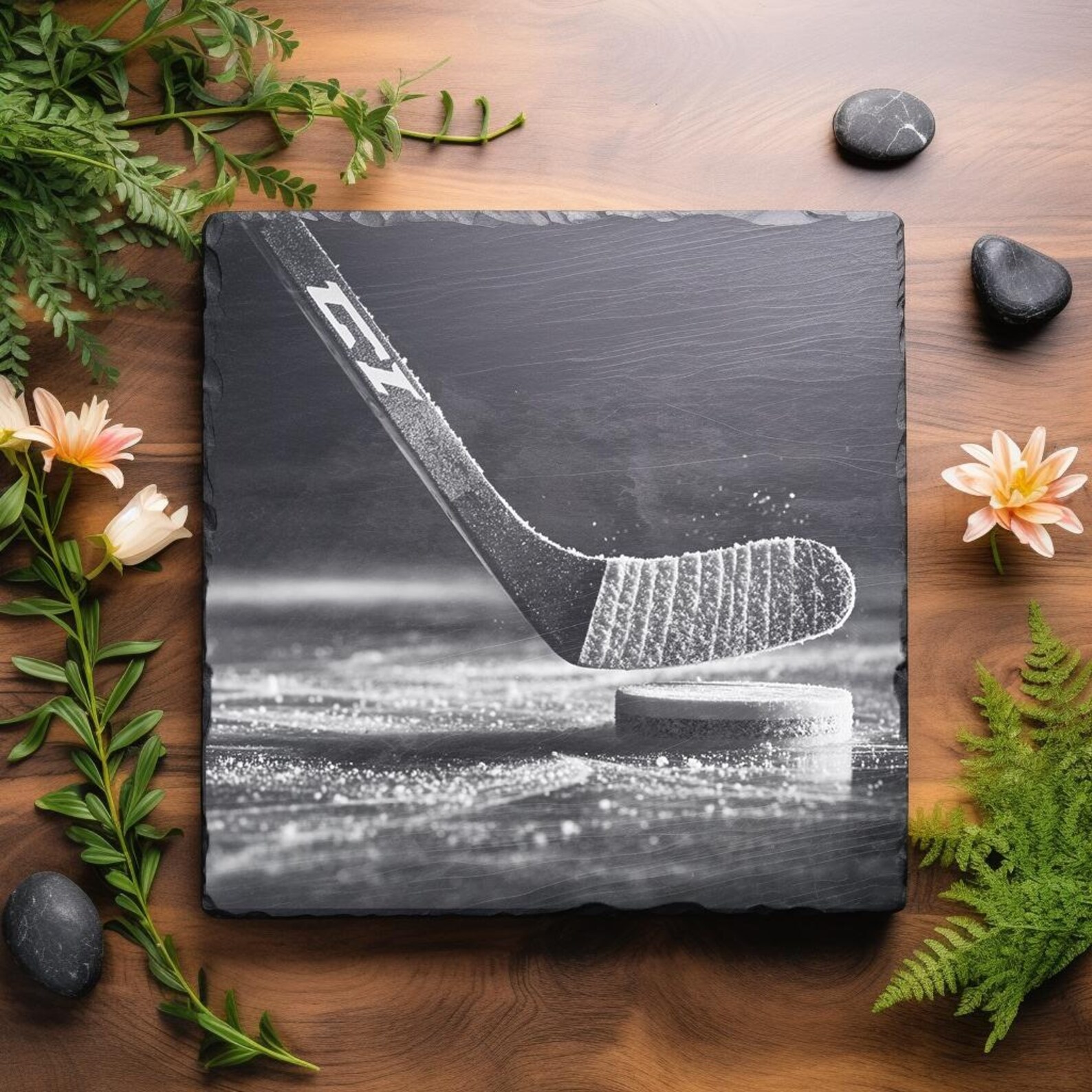 Ice Field Hockey Puck Stick Sports Slate Engraving File Wood Engrave ...