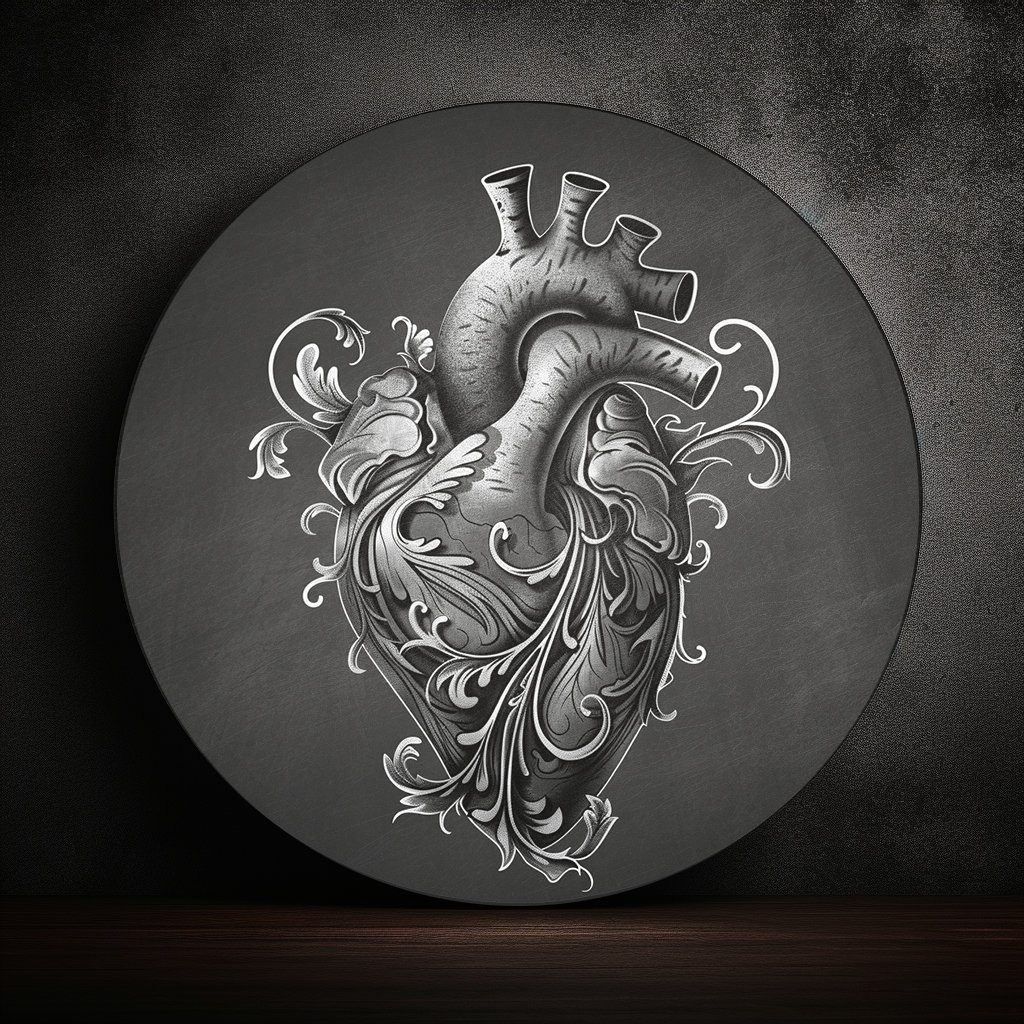 Human Heart Cardiac Anatomy 2D Laser Engraving File Slate PNG Coaster ...