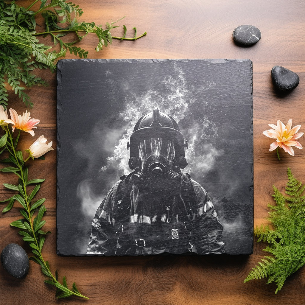 Firefighter Fireman Rescuer Responder Laser Engraving File Slate PNG ...