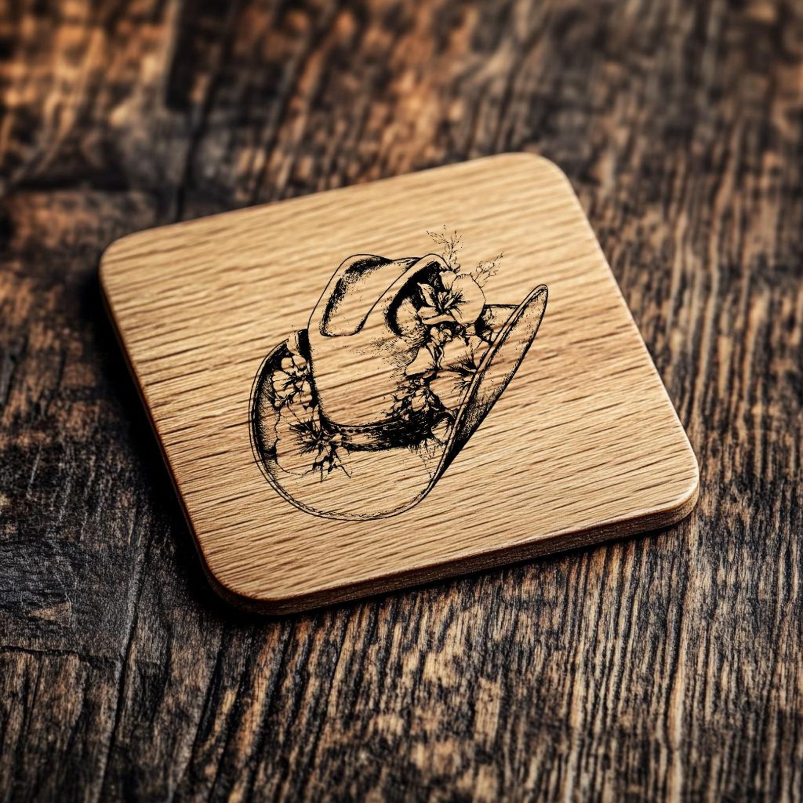 Cowboy Hat Cap Headgear Native Laser File Wood Engraving PNG Kitchen ...