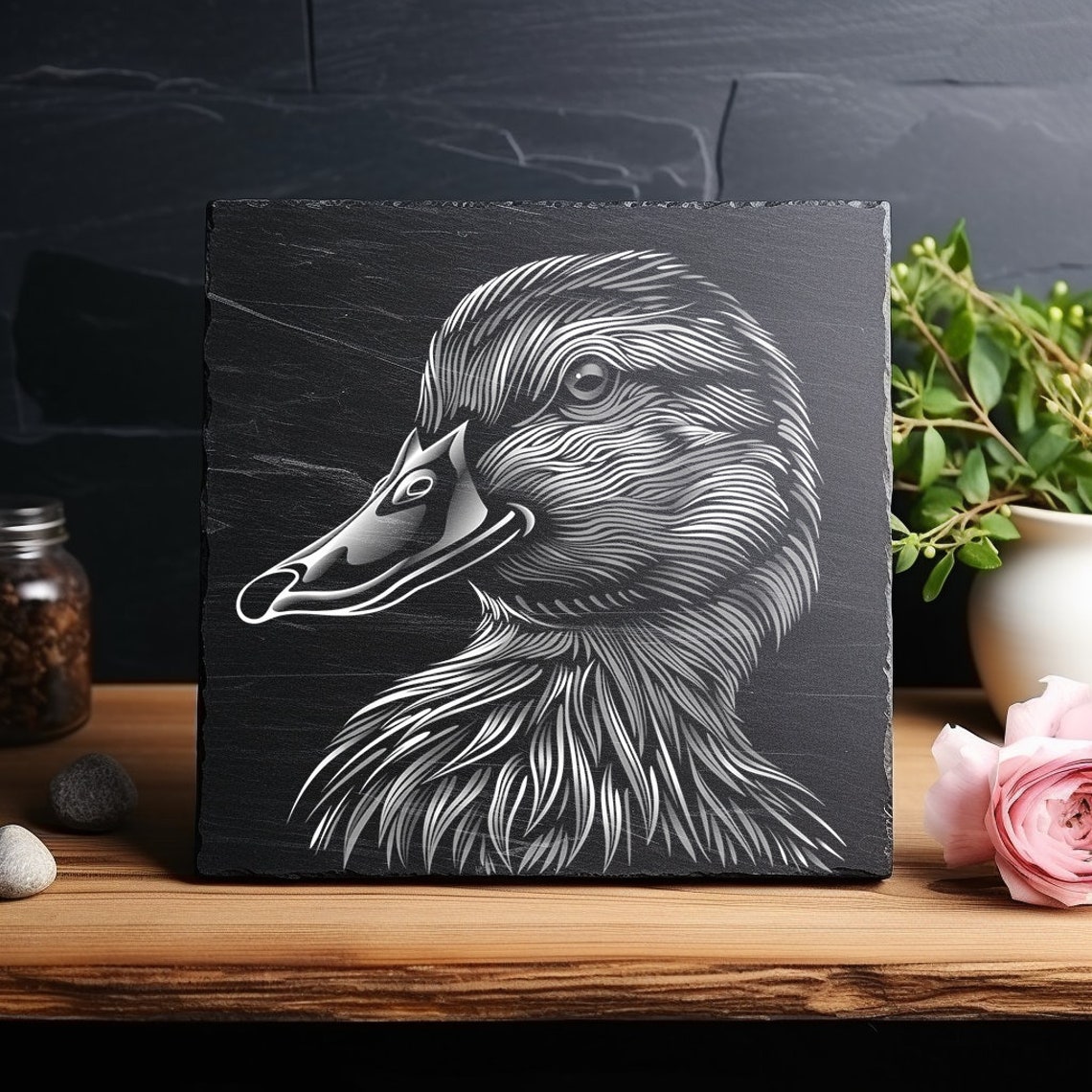 Goose Duck Geese Swan Bird Image Slate Engraving File Wood Engrave PNG ...