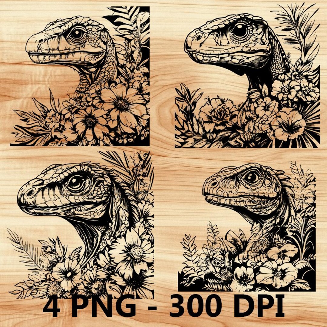 Dinosaur Forest Jungle T Rex Laser File Wood Engraving PNG Kitchen Cut ...