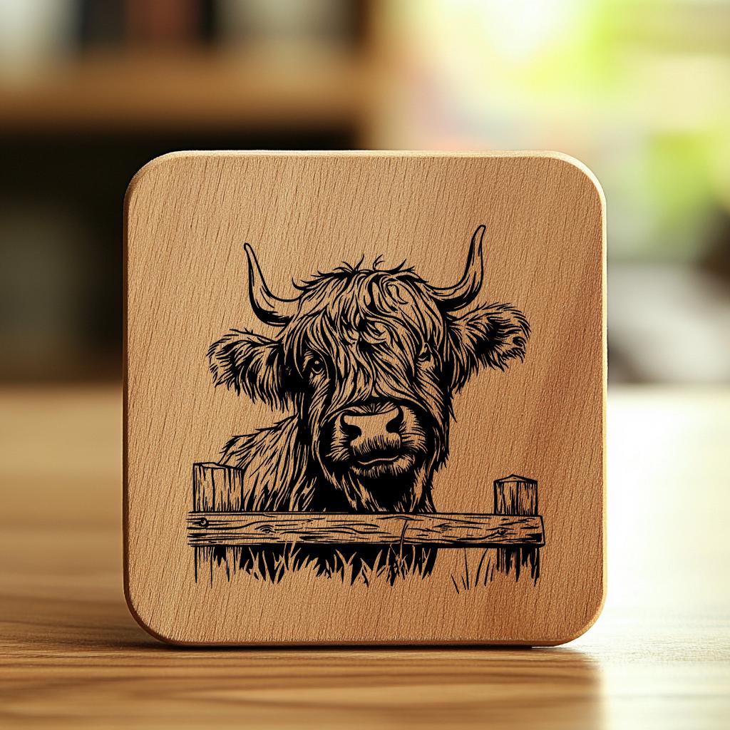 Highland Cow Angus Beef Farm Ranch Laser Engraving File Slate PNG ...