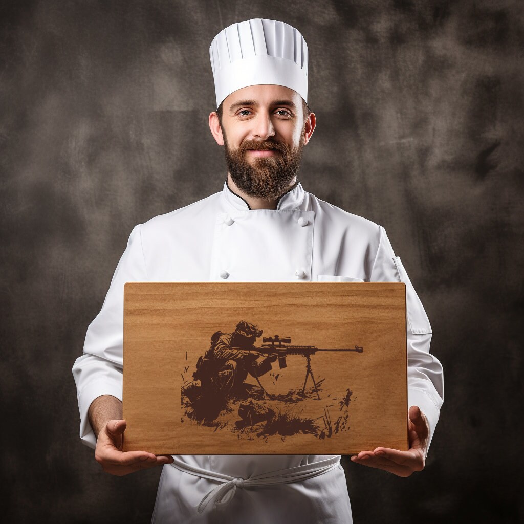 Sniper Soldier Army Laser PNG File Engrave Wood Board Tray Charcuterie ...