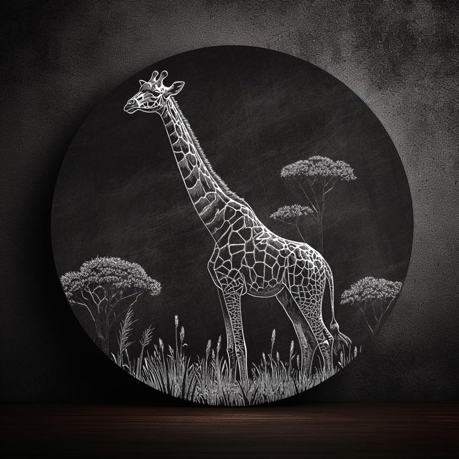 African Giraffe Wildlife Animal Slate Engraving File Laser Engraved PNG ...