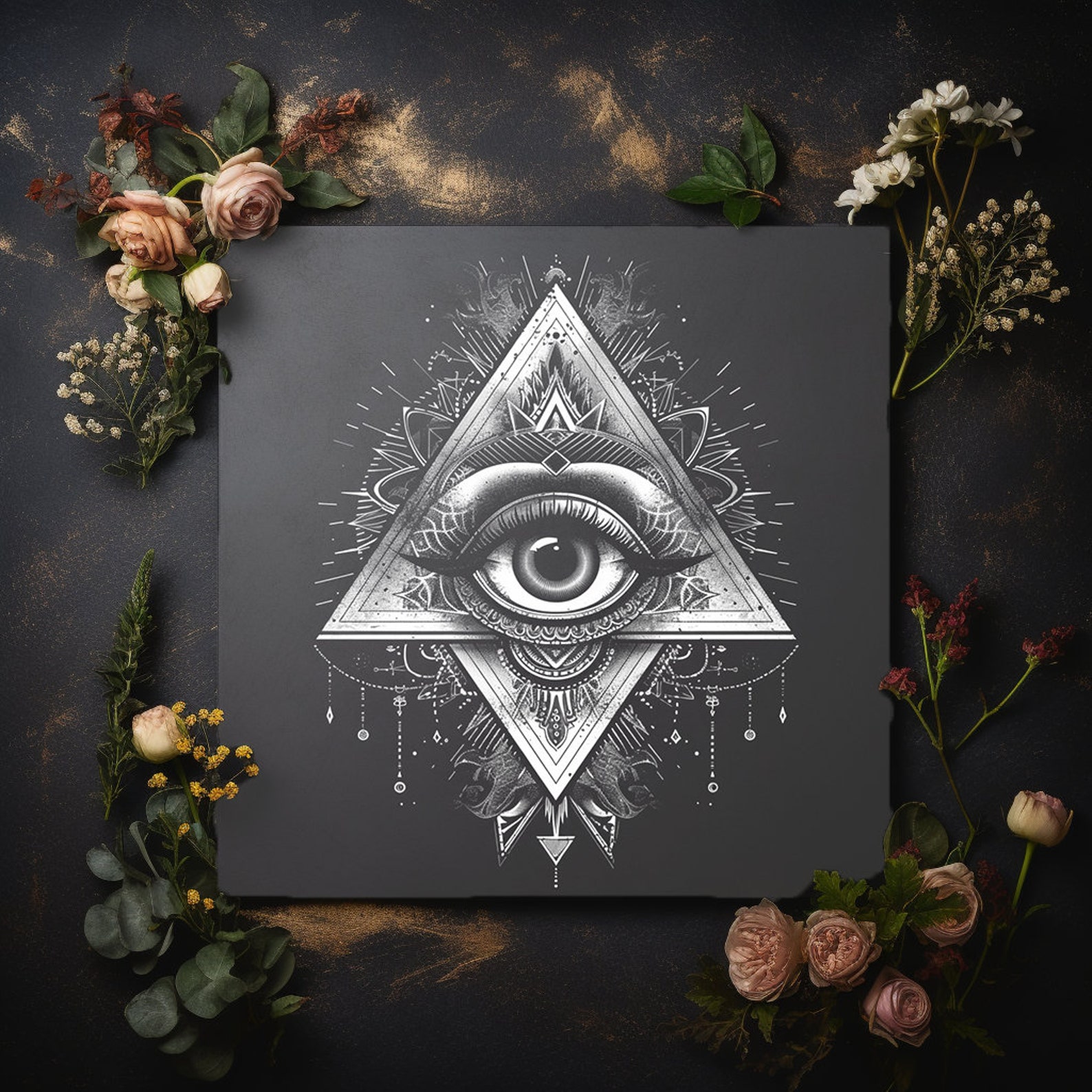 Illuminati Eye Triangle Symbol Slate Engraving File Laser Engraved PNG ...