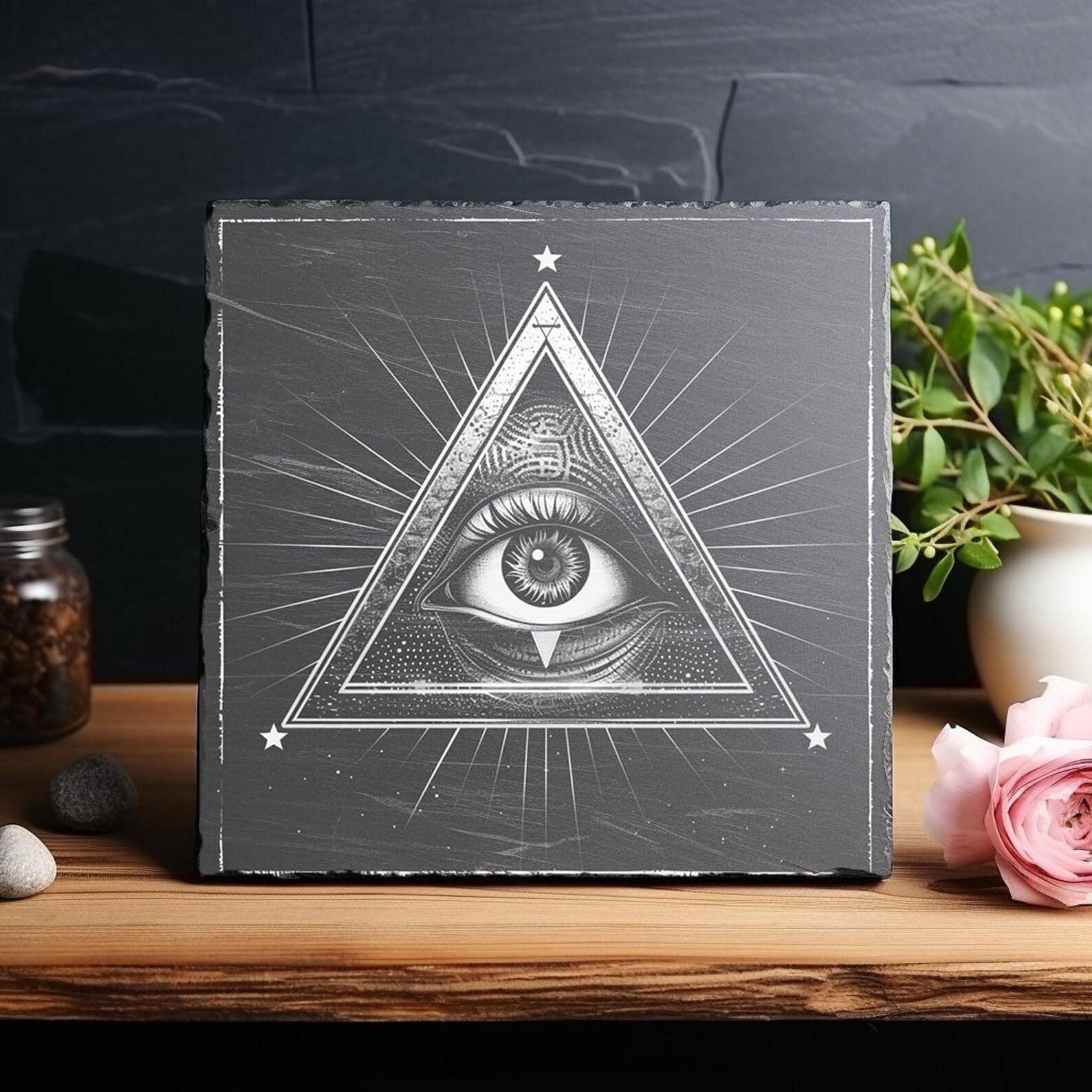 Illuminati Eye Triangle Symbol Slate Engraving File Laser Engraved PNG ...