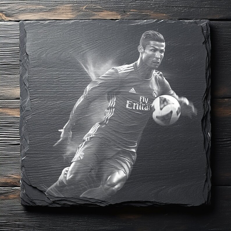Cristiano Ronaldo Footballer Soccer Laser PNG File Slate Engrave ...