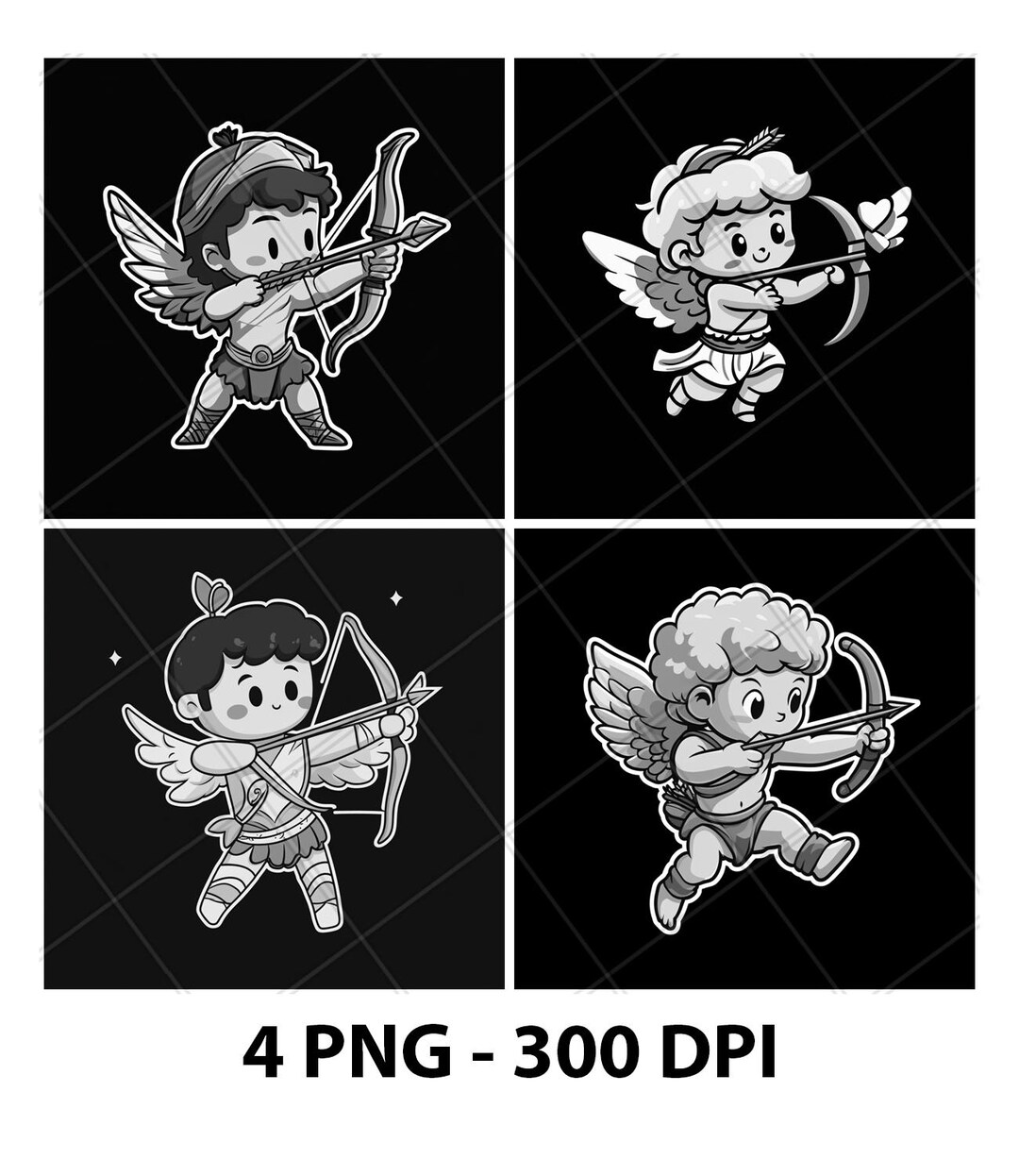 Anime Cupid Clipart Valentines Slate Engraving File Laser Engraved PNG ...