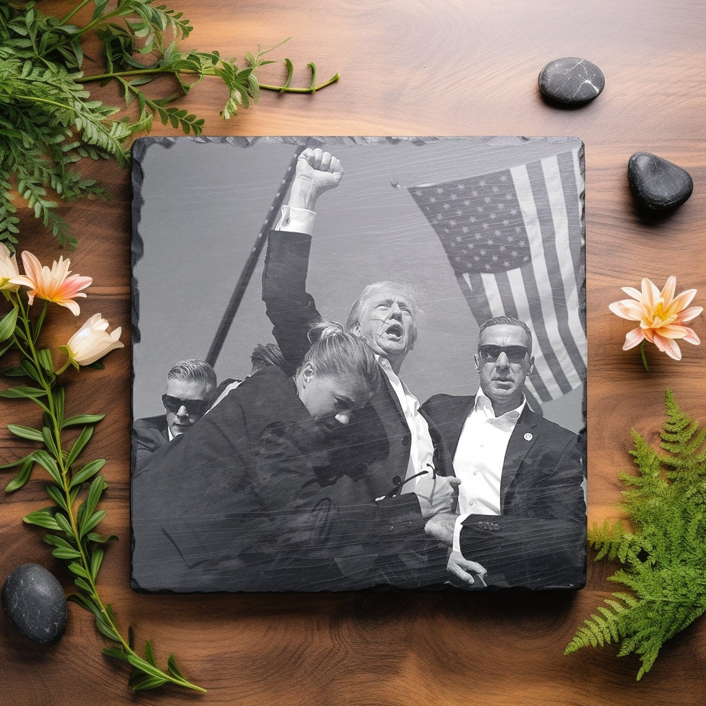 US President Shooting Donald Trump Laser Engraving File Slate PNG ...