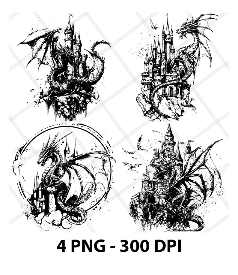 Ancient Dragon Guard Castle Palace Slate Engraving File Wood Engrave ...