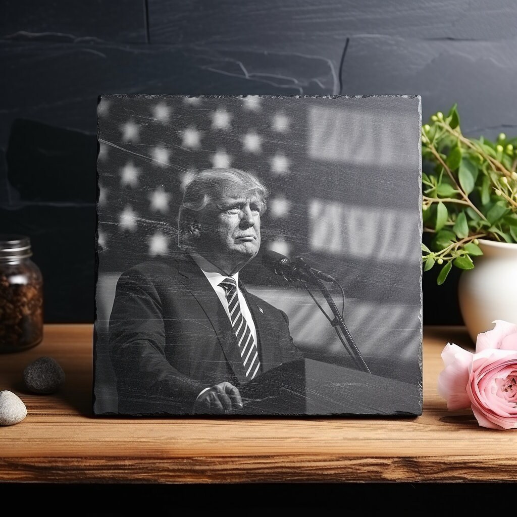 US President Podium Pose Donald Trump Laser Engraving File Slate PNG ...