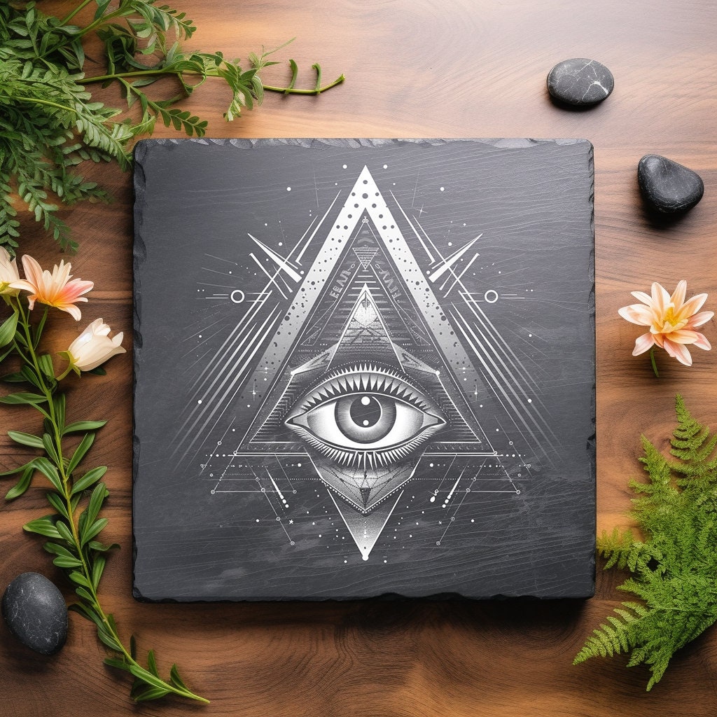 Illuminati Eye Triangle Symbol Slate Engraving File Laser Engraved PNG ...