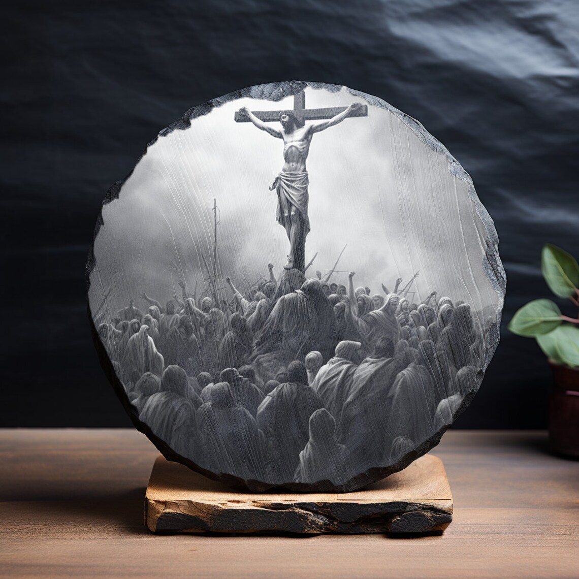 Crucifixion Jesus Christ Cross Lord Laser PNG File Slate Engrave Coaster Etch Xtool Wood Burn ...