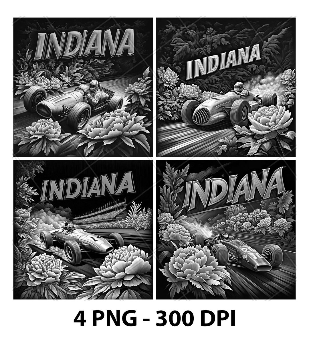 Indiana US State Race Car Motor Speedway Laser Engraving File Slate PNG ...