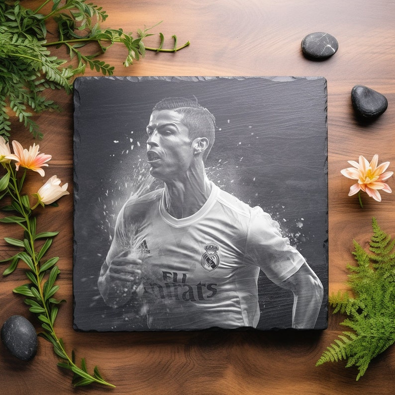 Cristiano Ronaldo Footballer Soccer Laser PNG File Slate Engrave ...