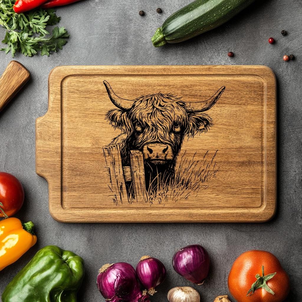 Highland Cow Angus Beef Farm Ranch Laser Engraving File Slate PNG ...