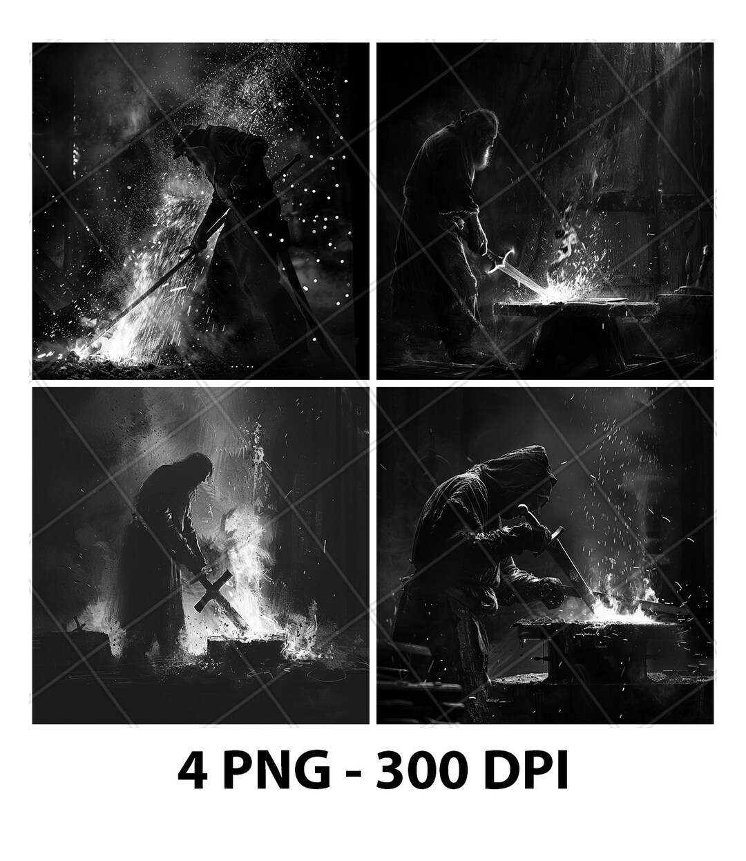 Swordsmith Blacksmith Metalwork Laser Engraving File Slate PNG Coaster ...