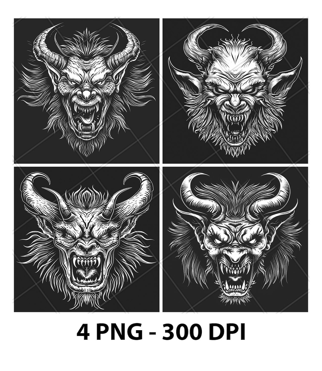 Demon Face Scary Halloween Devil Laser Engraving File Slate PNG Coaster ...
