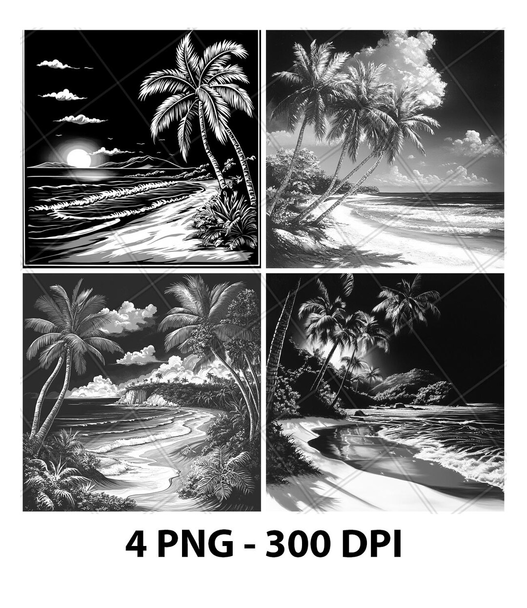 Tropical Beach Summer Palm Trees Laser Engraving File Slate PNG Coaster ...