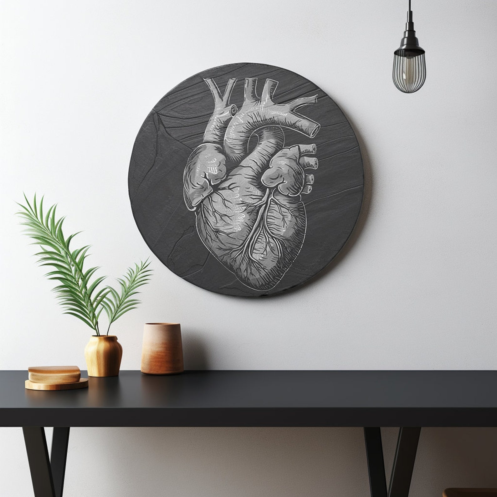 Human Heart Cardiac Anatomy 2D Laser Engraving File Slate PNG Coaster ...