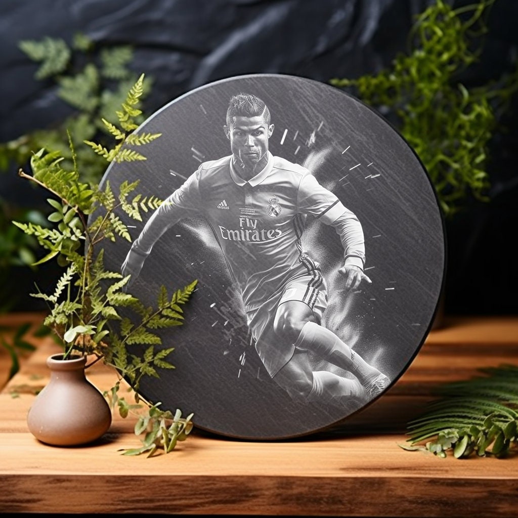 Cristiano Ronaldo Footballer Soccer Laser PNG File Slate Engrave ...